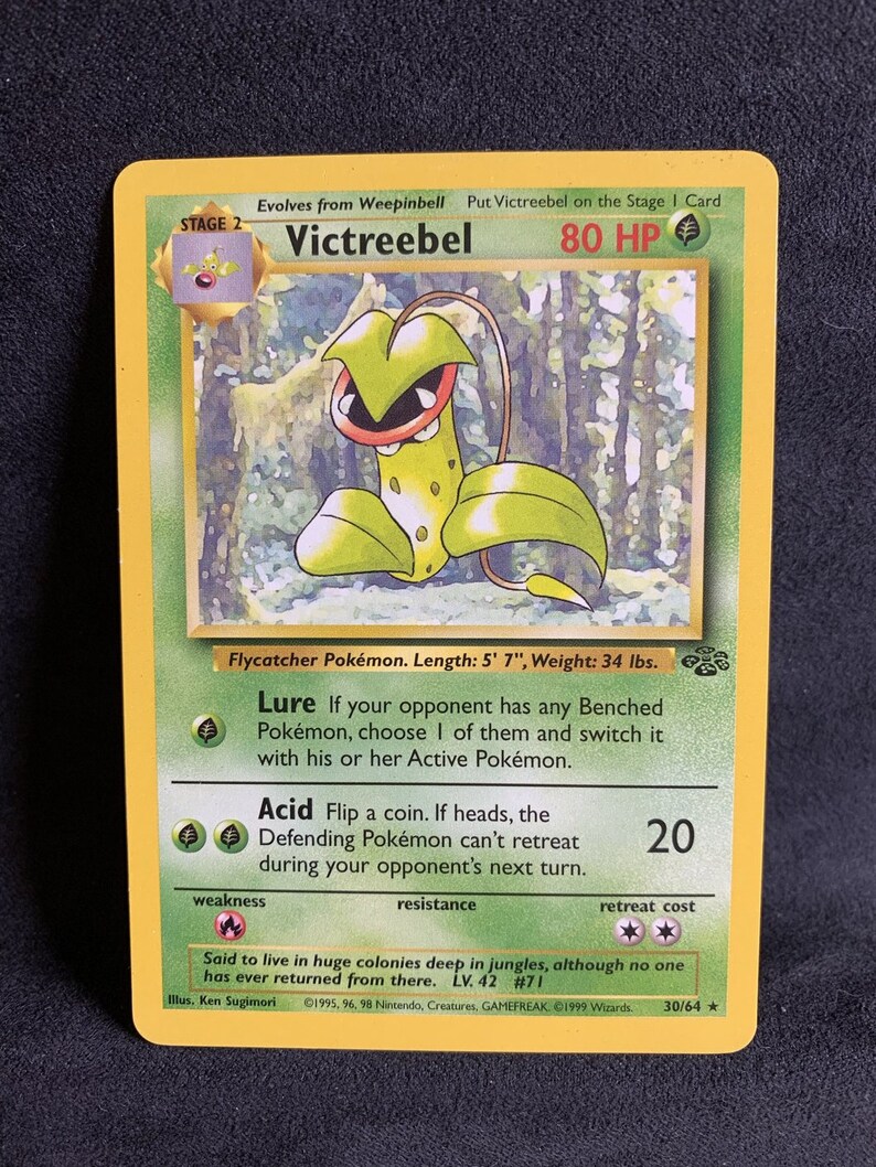 Victreebel Holofoil 14/64 Jungle Set Rare Pokemon Card REAL - Etsy