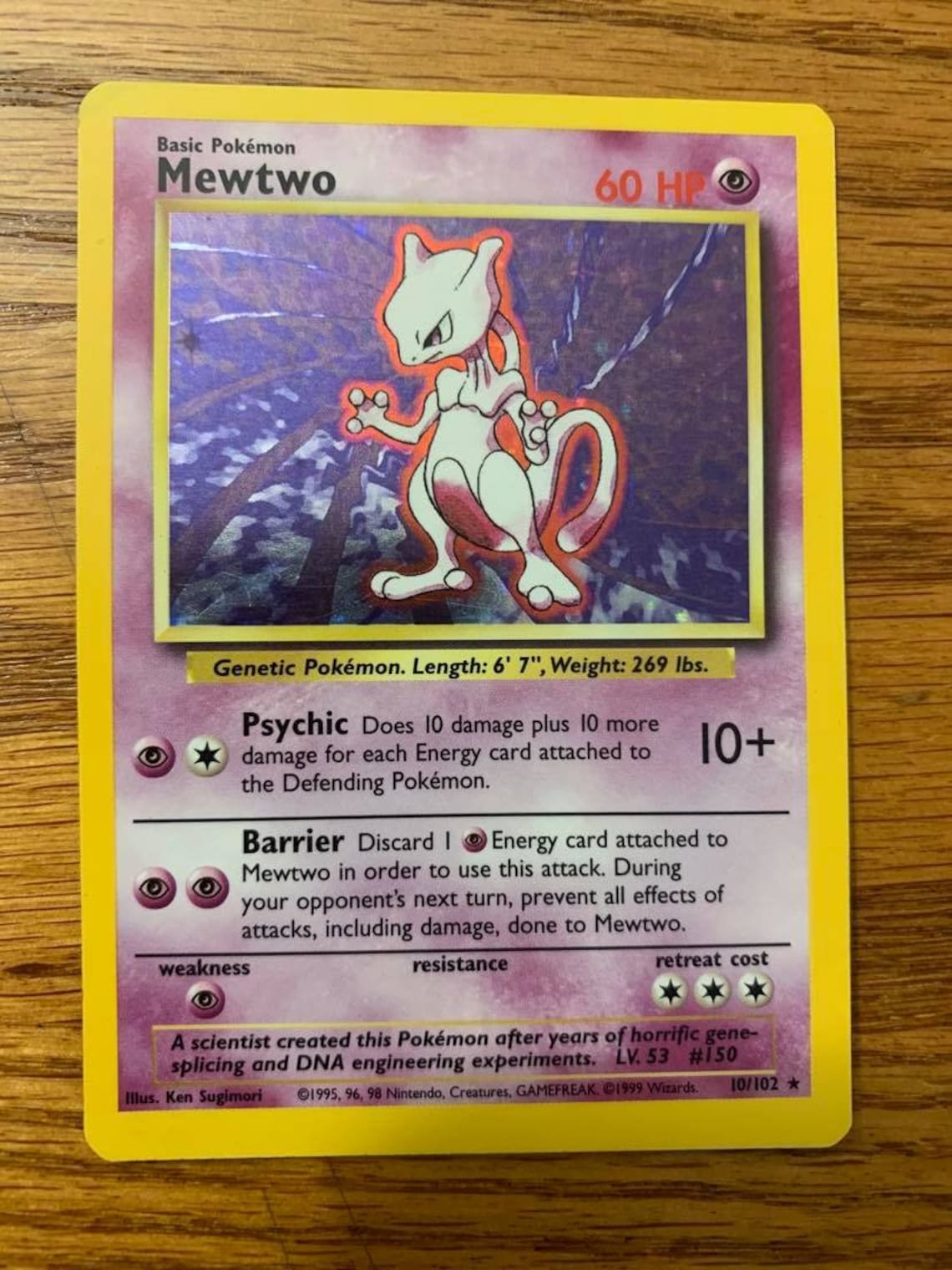 MEWTWO Pokemon Holofoil Base Set Rare Pokemon Card REAL CARD - Etsy