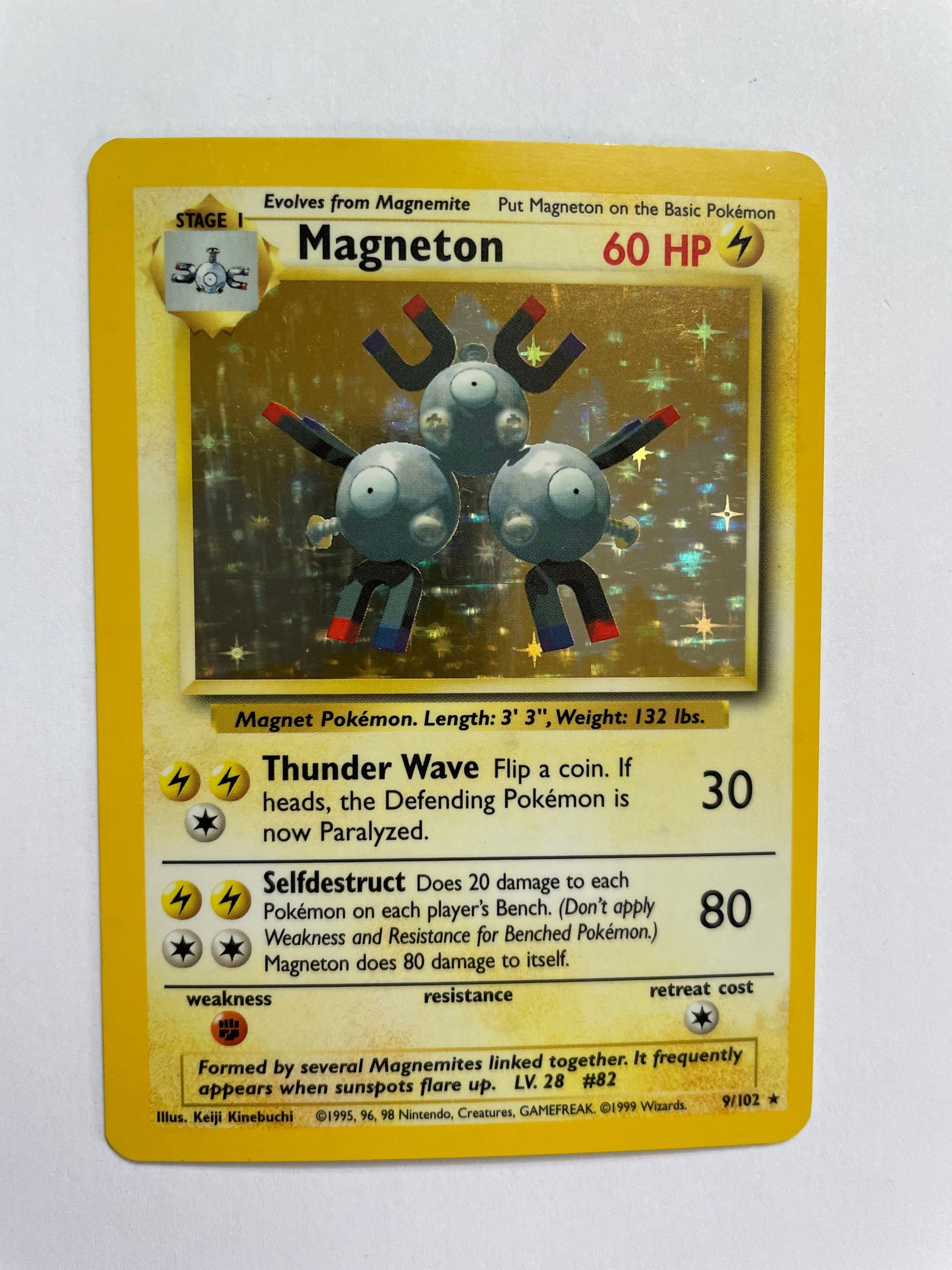 Magneton Holofoil, Lightly Used, Real Card. 9/102 Base Set Rare Pokemon ...