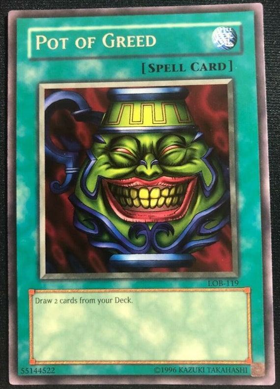 REAL Pot of Greed Yu Gi Oh Card LOB Lightly Played | Etsy