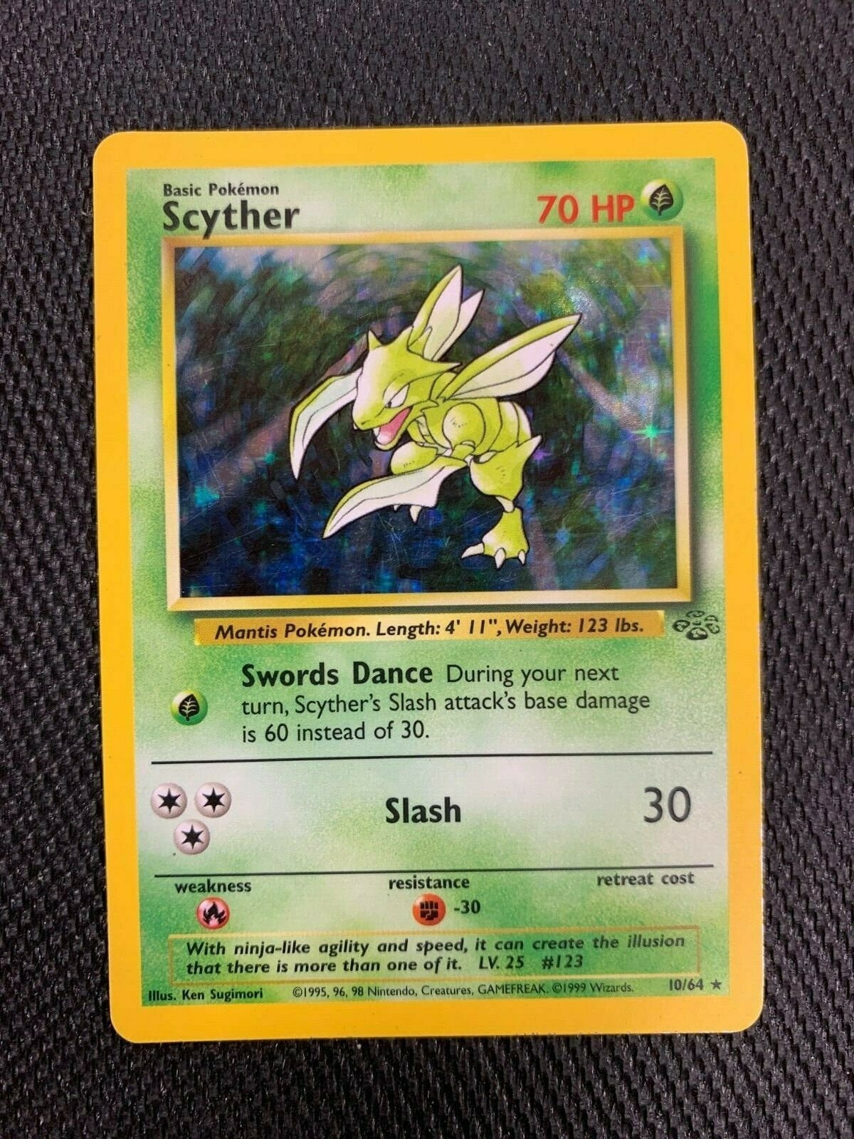 Scyther Holofoil Lightly Used Real Card. 10/64 Base Jungle - Etsy
