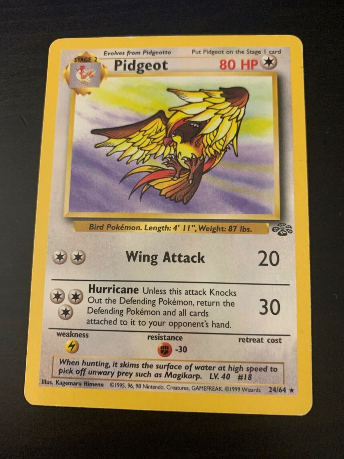 Pidgeot 24/64 Jungle Set Rare Pokemon Card REAL CARD - Etsy