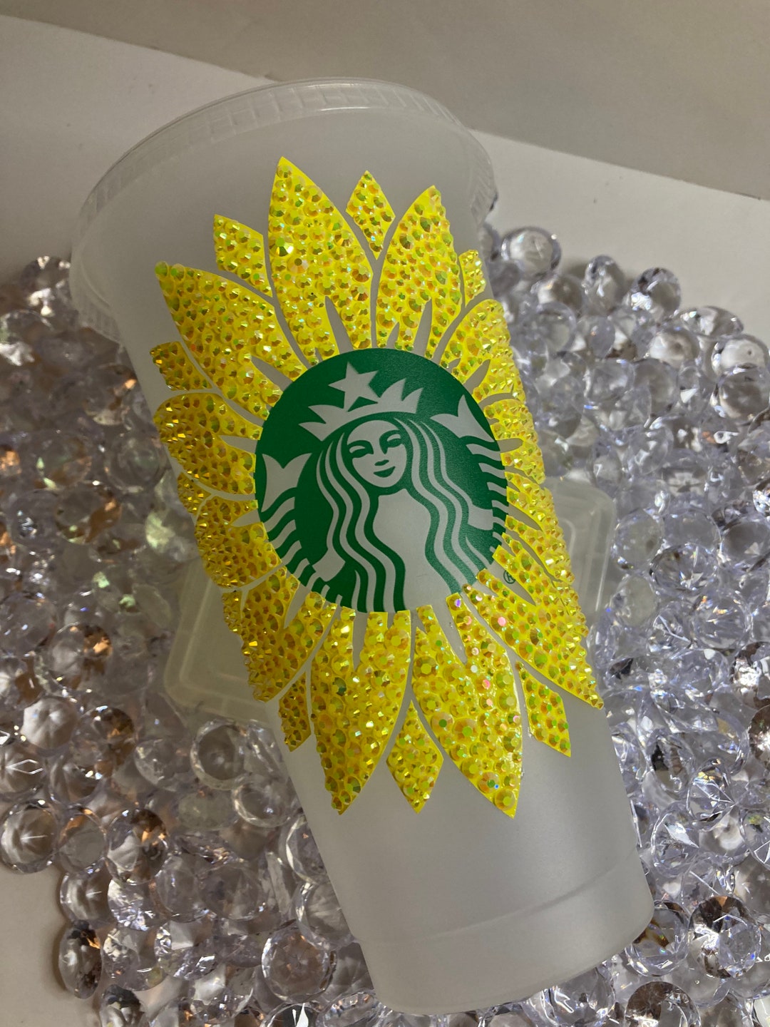Bling Sunflower Starbucks Cup, Sunflower Starbucks Reusable Cold Cup ...