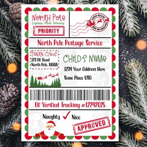 Editable Elf Shipping Label Template: North Pole Delivery Printable for ...