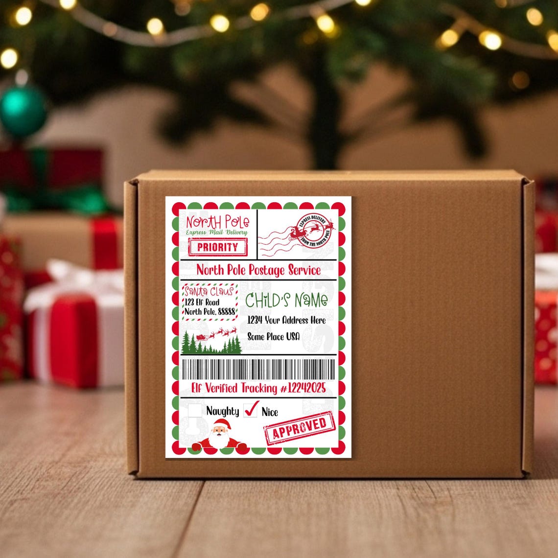 Editable Elf Shipping Label Template: North Pole Delivery Printable for ...
