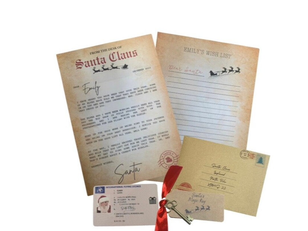 Personalised Letter Set From Santa Wish List Santa Magic - Etsy