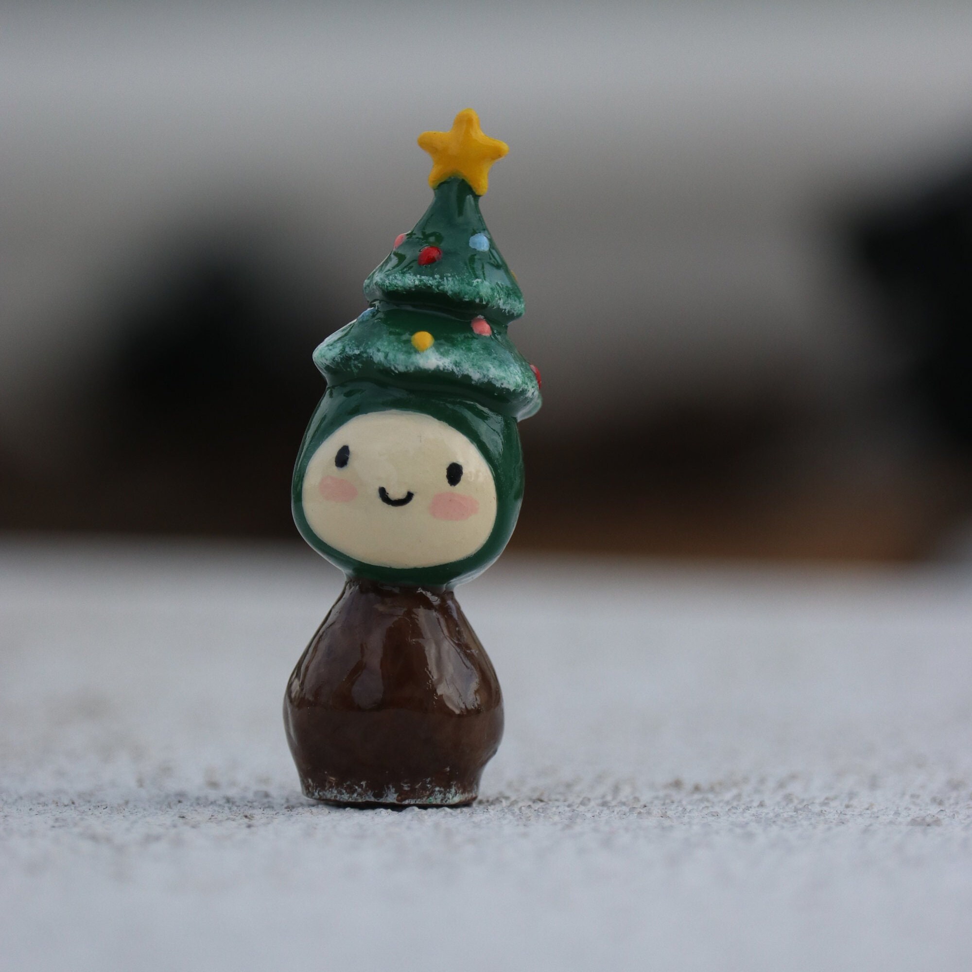 Christmas Tree Elfling Handmade Small Happy Elf Figurine / Desk Buddy ...