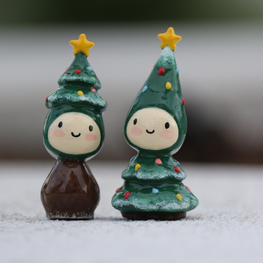 Christmas Tree Elfling Handmade Small Happy Elf Figurine / Desk Buddy ...