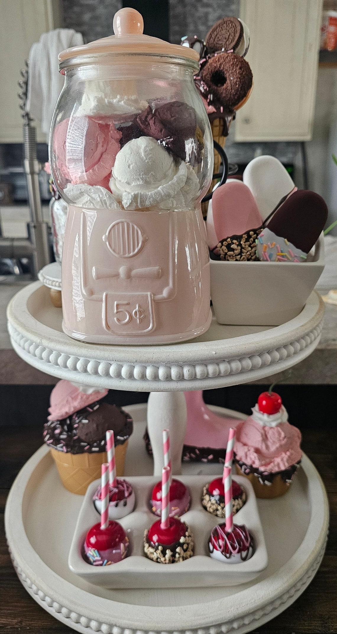 Faux Small Ice Cream Scoops Set for Gumball Machines and Tiered Trays ...