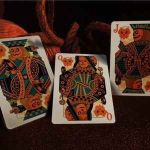 Spooky Pumpkins Gilded Playing Cards: Luxury Poker Deck - Etsy