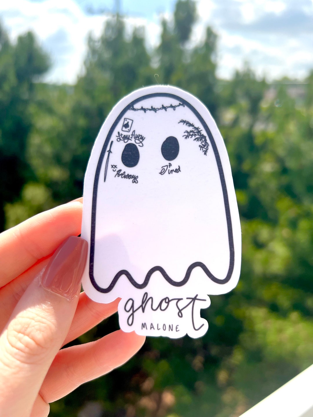 Ghost Malone Sticker / Post Malone Sticker / Tattoo Sticker / Spooky ...