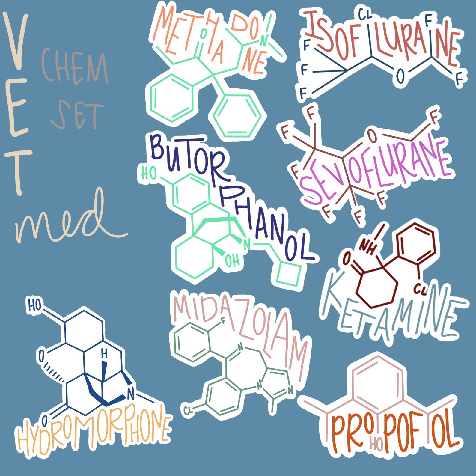 Veterinary Medicine Sticker Set / Vet Med Stickers / Vet Tech Stickers ...