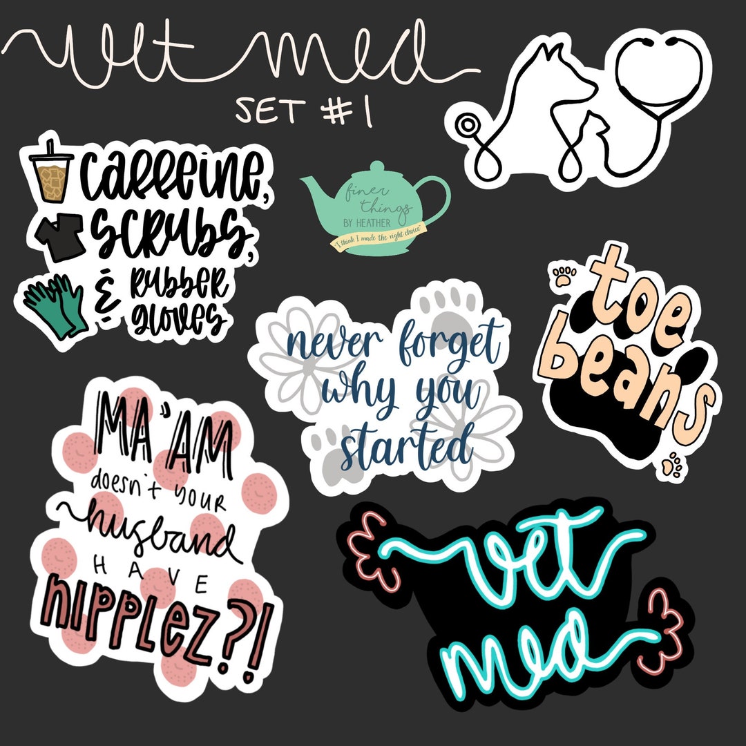 Veterinary Medicine Sticker Set / Vet Med Stickers / Vet Tech Stickers ...