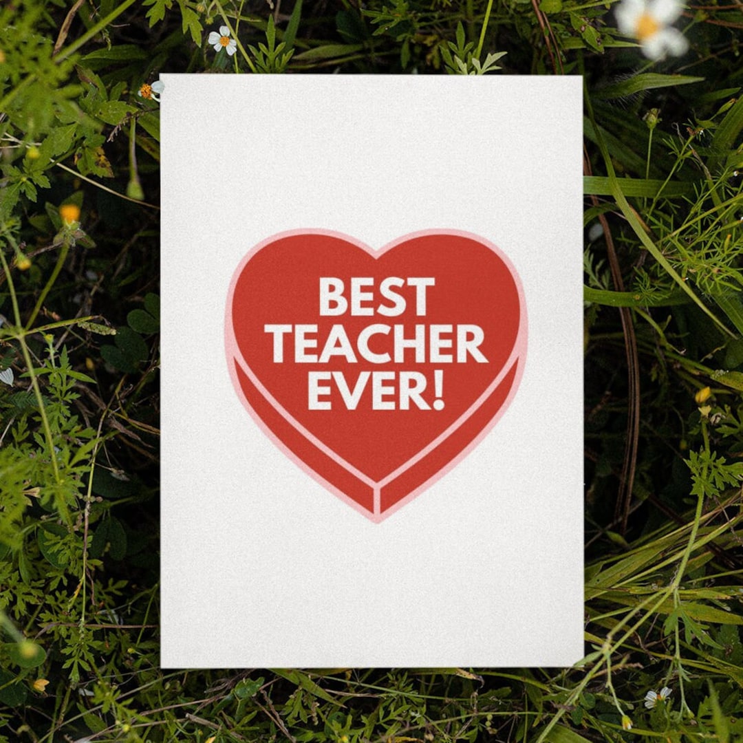 Best Teacher Ever Card | Teacher Appreciation Day Card | Card for ...