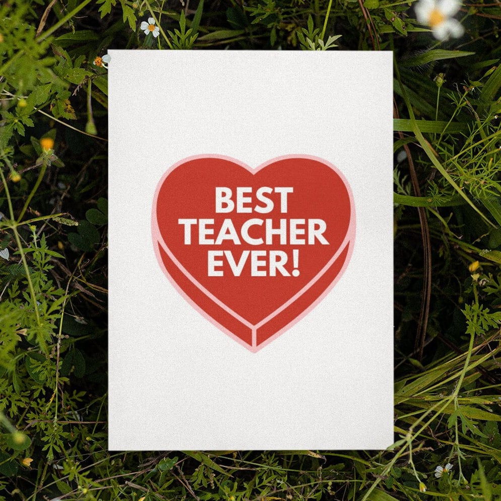 Best Teacher Ever Card Teacher Appreciation Day Card Card for Teacher ...
