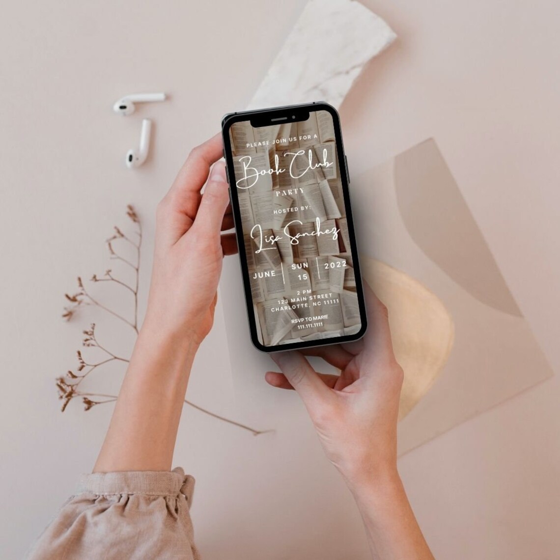 Book Club Video Invitation Template Editable Template Instant - Etsy