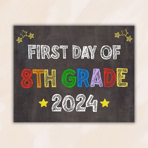 8th Grade First Day Sign - Etsy