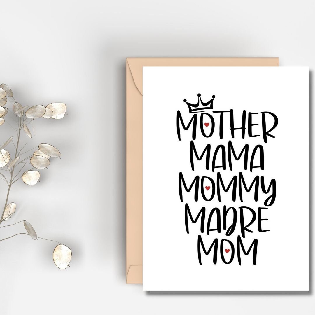 Printable Mother Mom Mama Madre Card | Instant Download | Mom Card ...