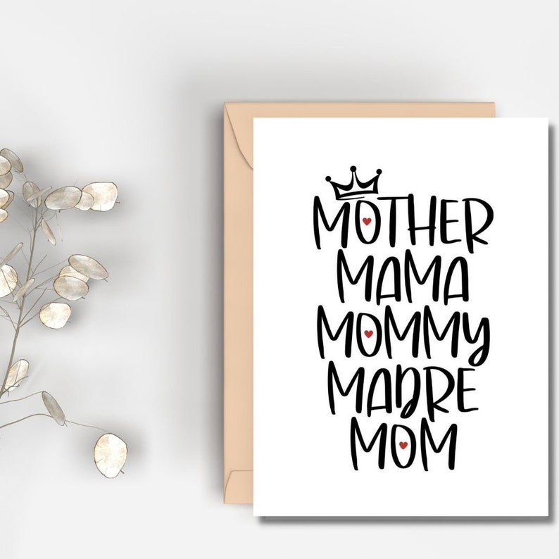 Printable Mother Mom Mama Madre Card Instant Download Mom - Etsy