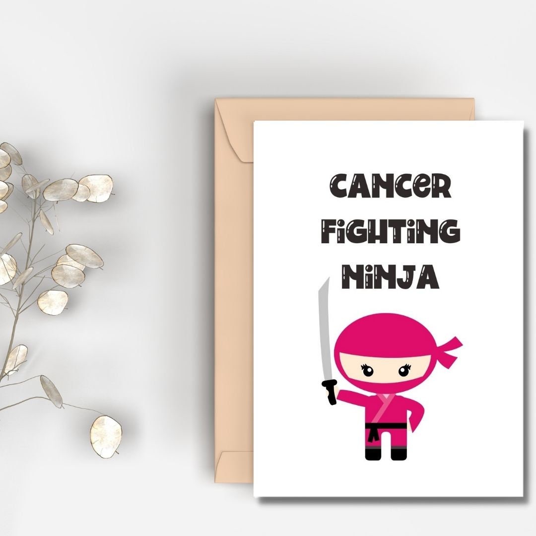 Printable Cancer Fighting Ninja Card Instant Download Funny Cancer Card ...