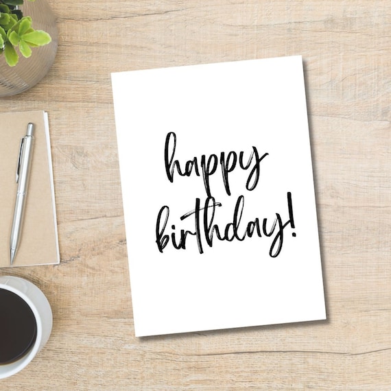 Printable Happy Birthday Card Instant Download Minimalist - Etsy