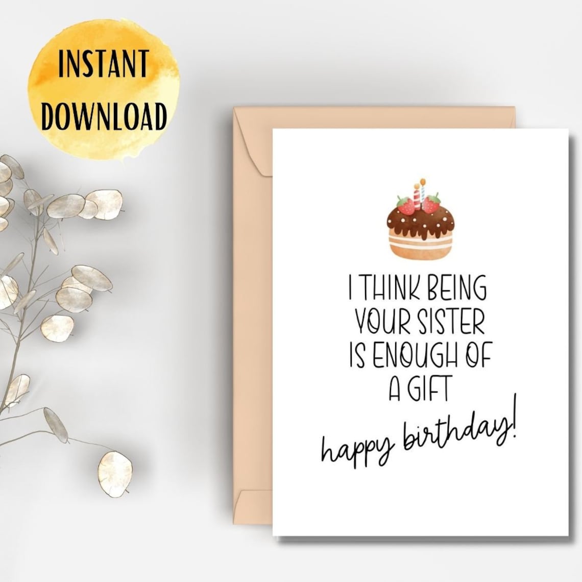 Printable Birthday Card Funny Sibling Birthday Card Instant - Etsy