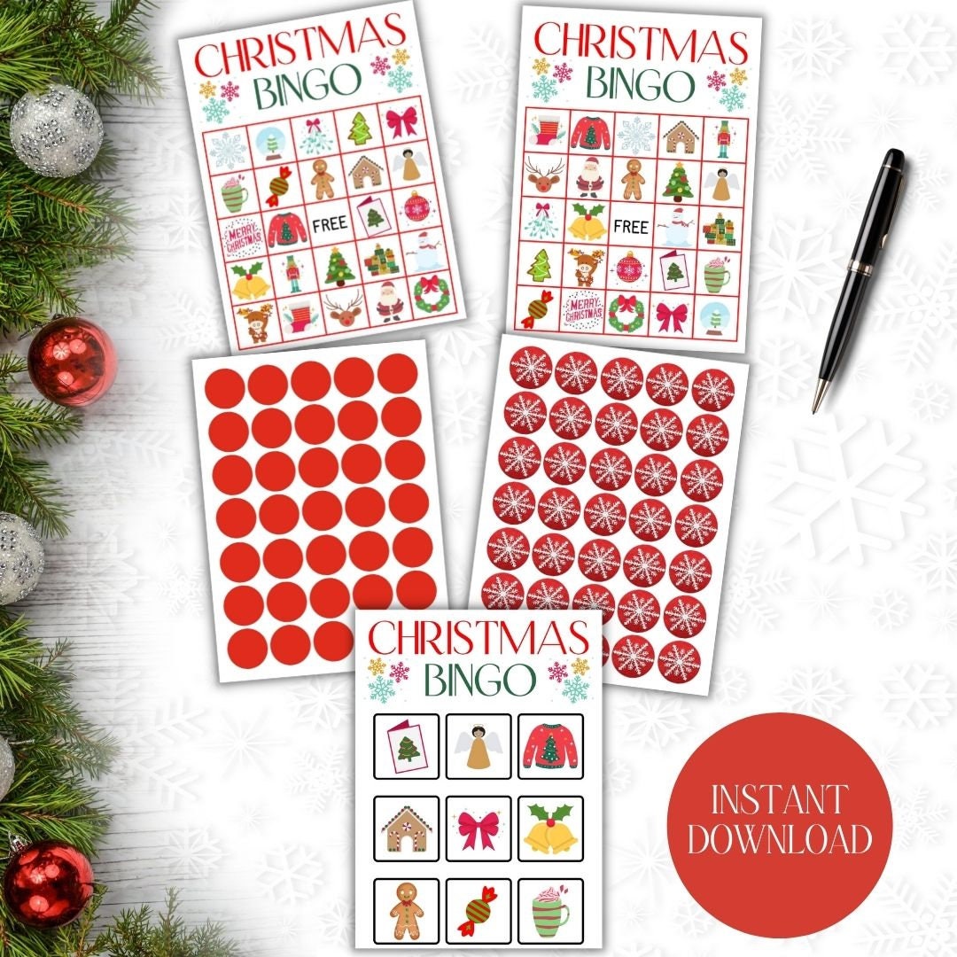 Printable Christmas BINGO Digital Download Santa Bingo Game Kids ...