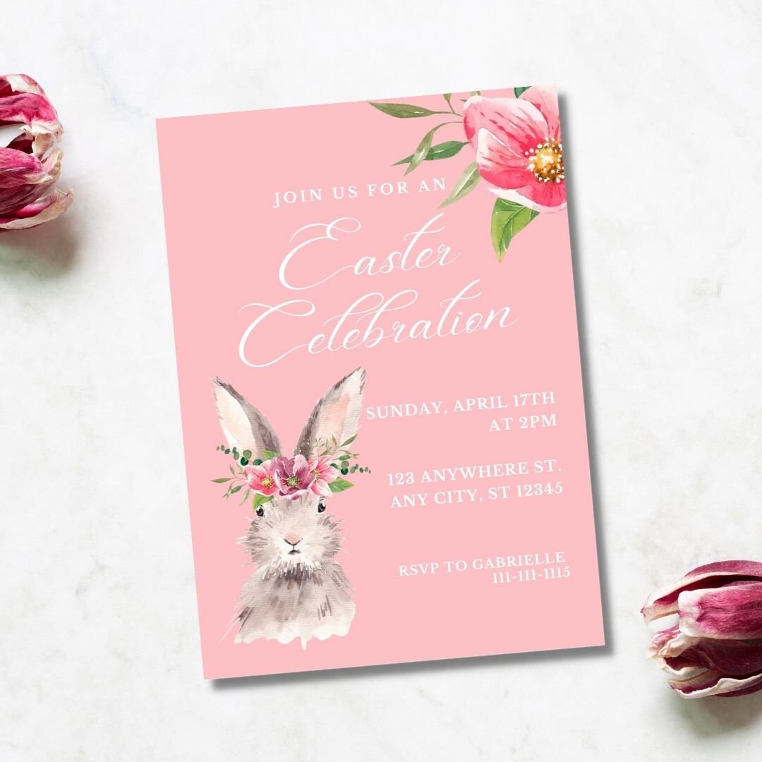 Printable Easter Invitation Canva Editable Template Instant Download ...