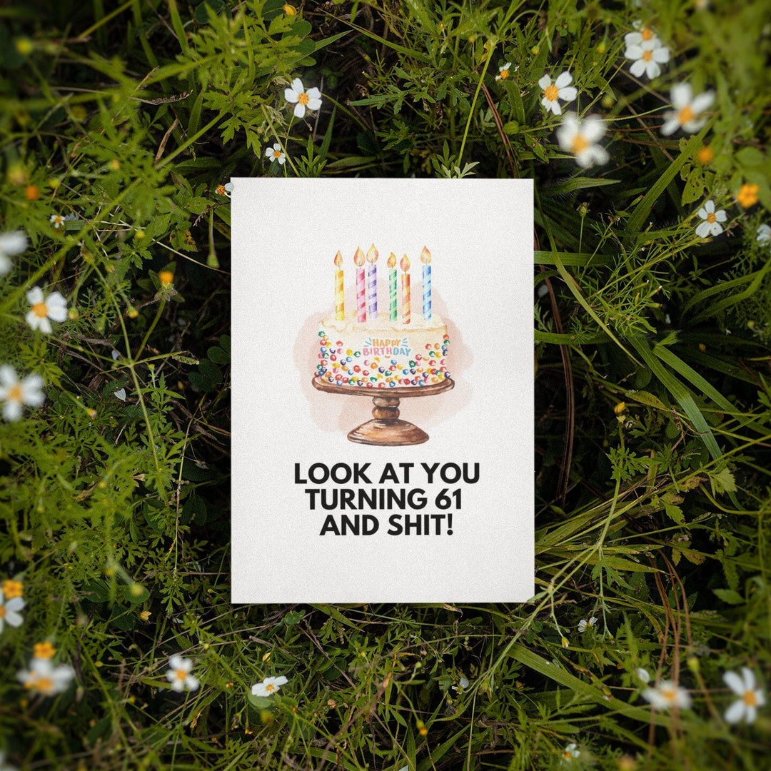 Printable 61st Birthday Card | Instant Download | Funny Birthday Card ...
