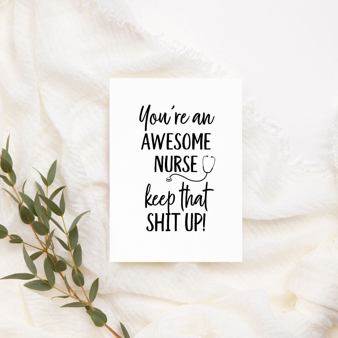 Printable You're an Awesome Nurse Card Funny Nurse Card Digital ...