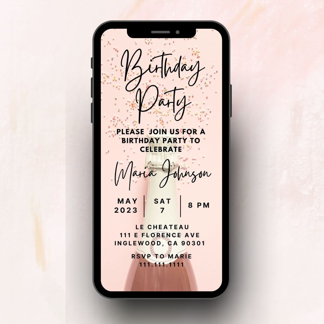 Birthday Party Digital Invitation | Editable Canva Template | Instant ...