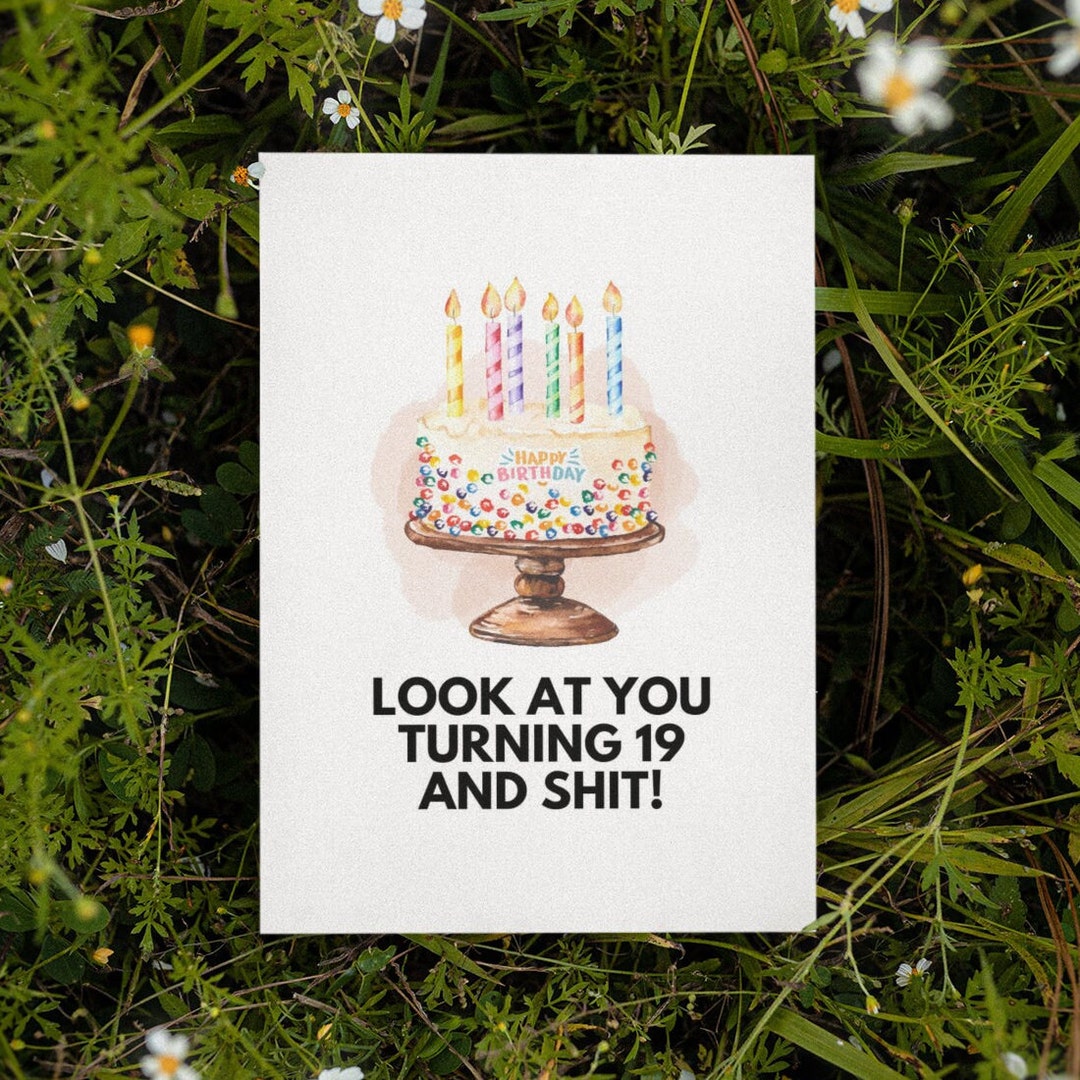 Printable 19th Birthday Card | Instant Download | Funny Birthday Card ...