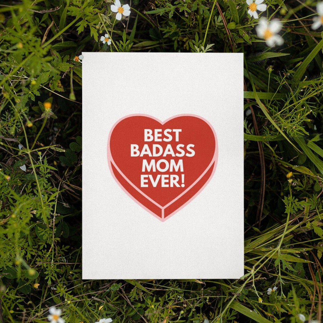 Best Badass Mom Ever Card | Mother's Day Card | Funny Mother's Day Card ...