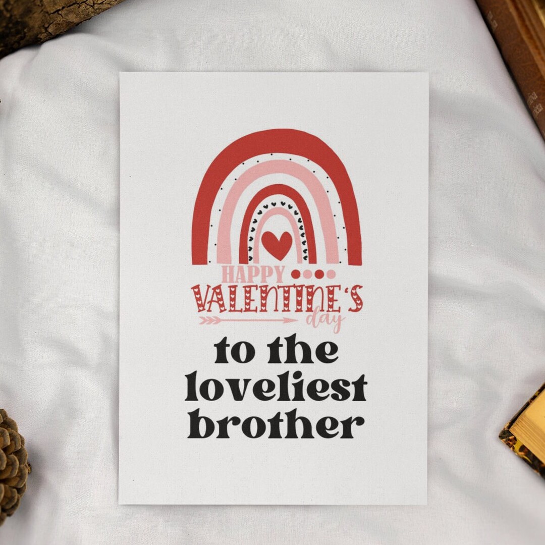 Printable Valentine's Card for Brother | Instant Download | Rainbow ...