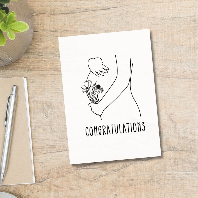 Printable Congratulations Card Pregnancy Card New Baby Card Baby Shower ...