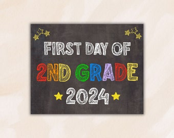Printable First Day of First Grade 2024 Sign First Grade Sign Hello ...