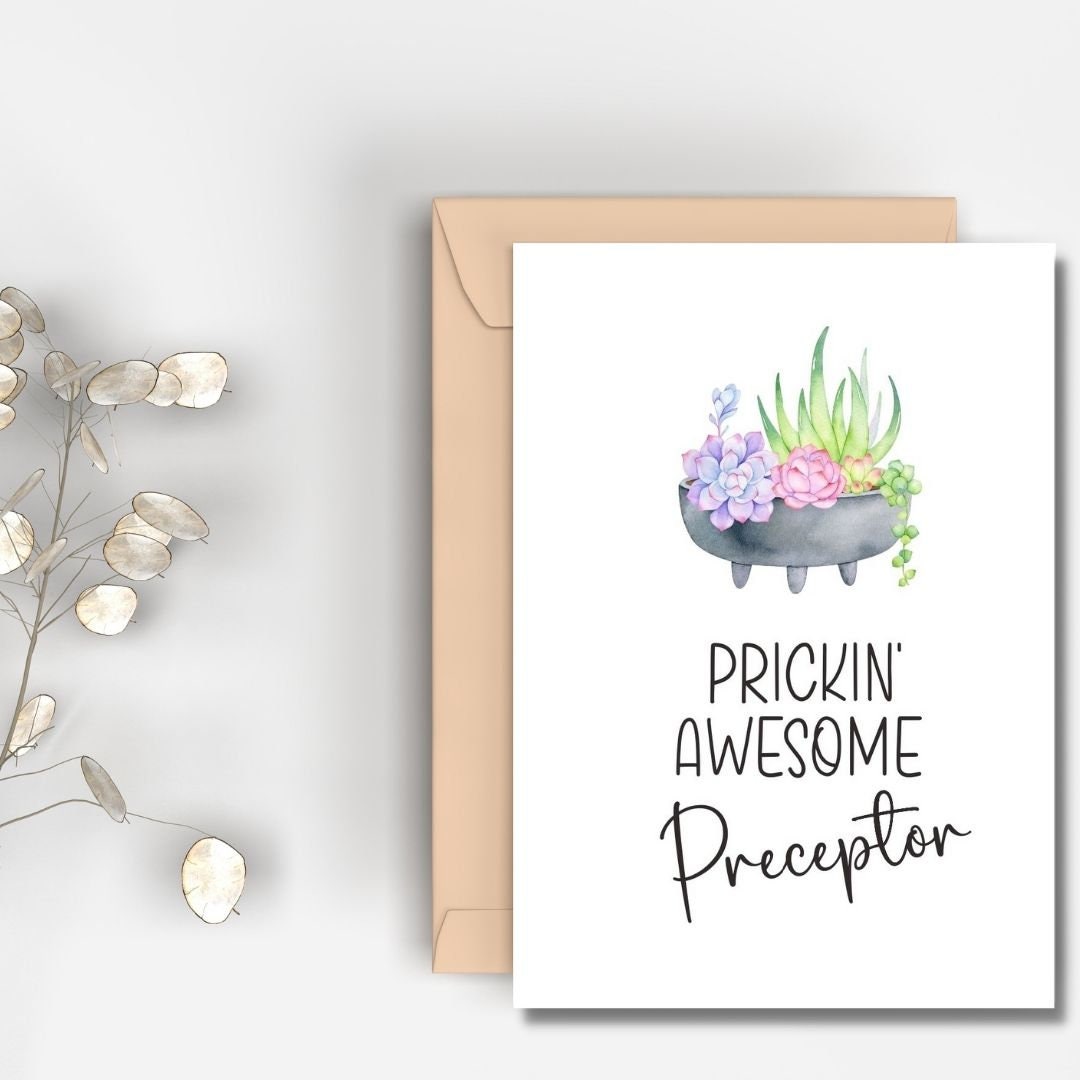 Printable Prickin' Awesome Preceptor Card | Instant Download | Funny ...
