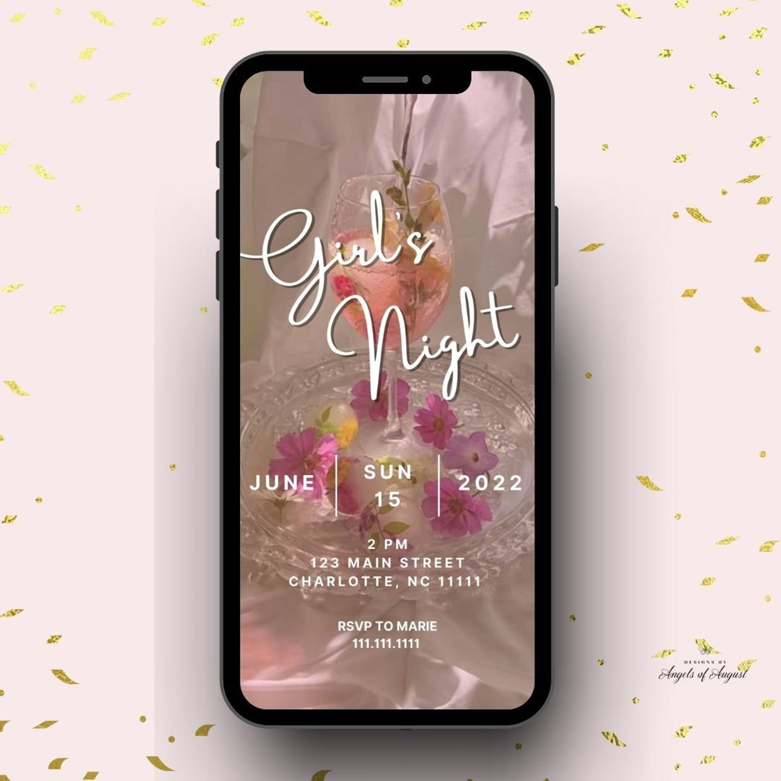 Girls Night Video Invitation Instant Download Dinner Party - Etsy