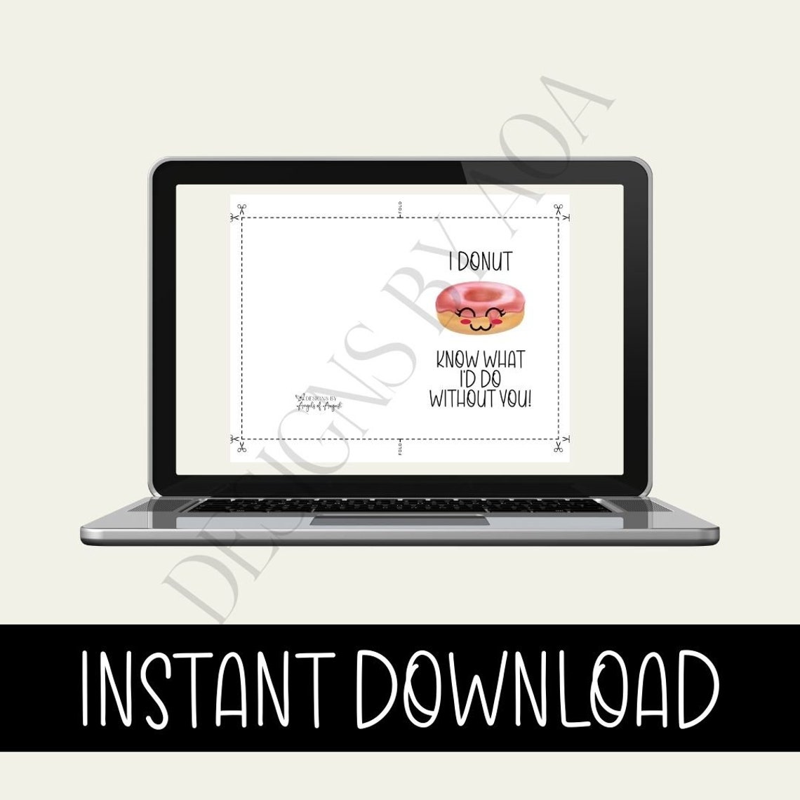 Printable I Donut Know What I'd Do Without You Card - Etsy