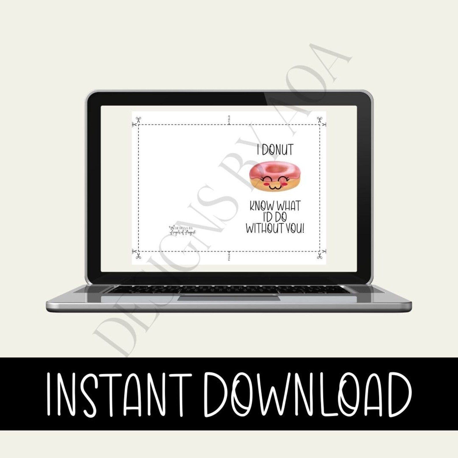 Printable I Donut Know What I'd Do Without You Card - Etsy