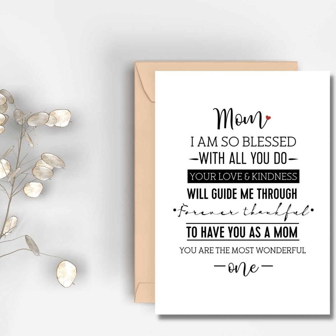 Printable Mom I Am so Blessed Card Instant Download Mom - Etsy
