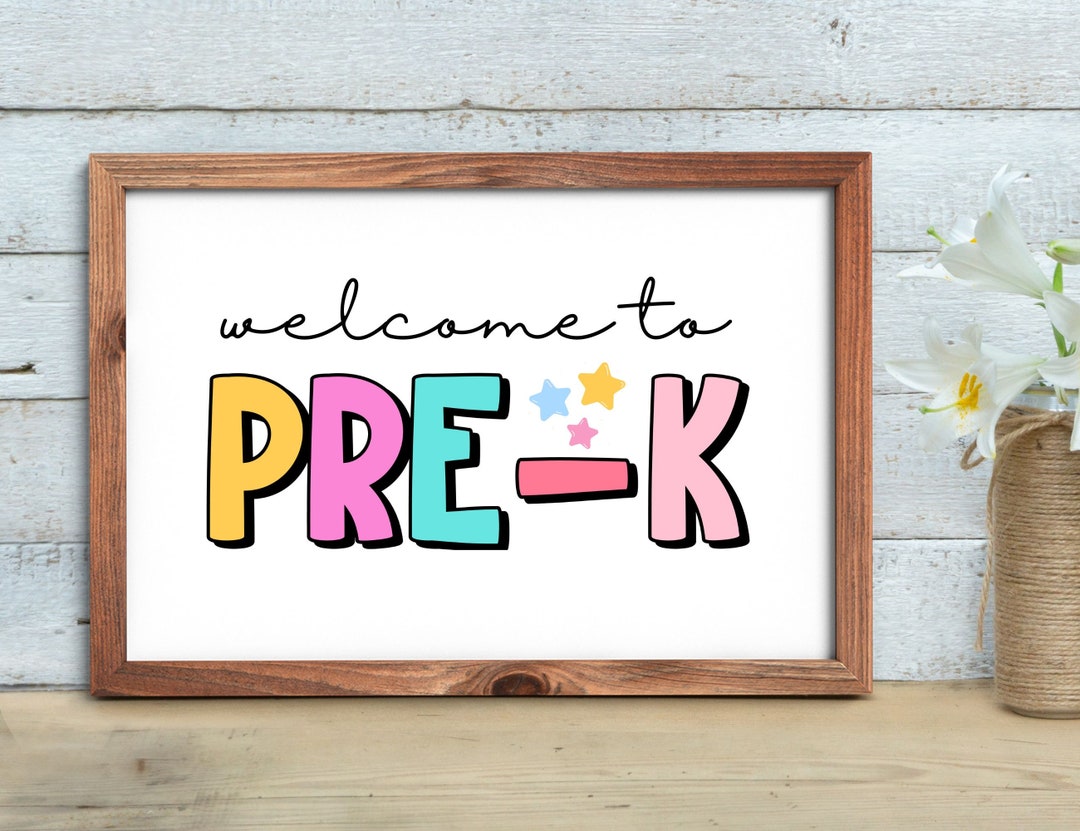 Printable Welcome to Kindergarten Sign Colorful Classroom Sign ...