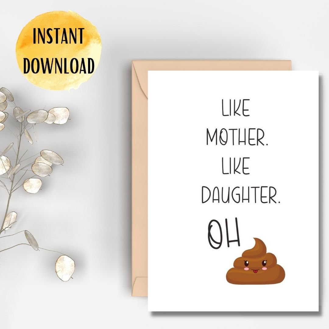 Printable Like Mother Like Daughter Card Instant Download - Etsy