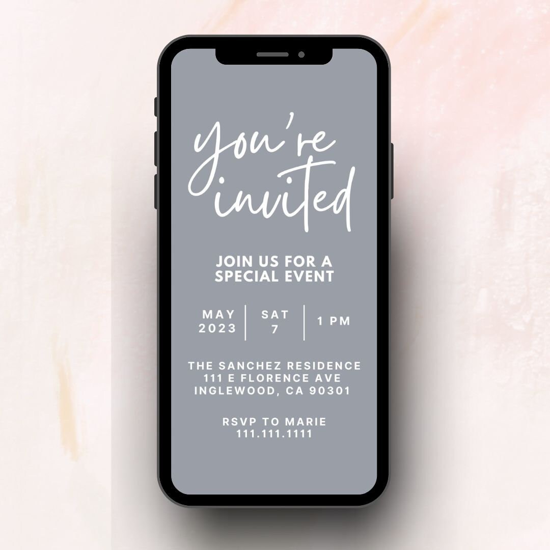 Modern Business Digital Invitation | Canva Editable Template ...
