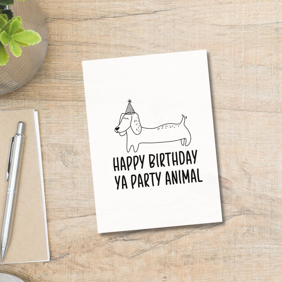 Printable Happy Birthday Ya Party Animal Card | Instant Download ...
