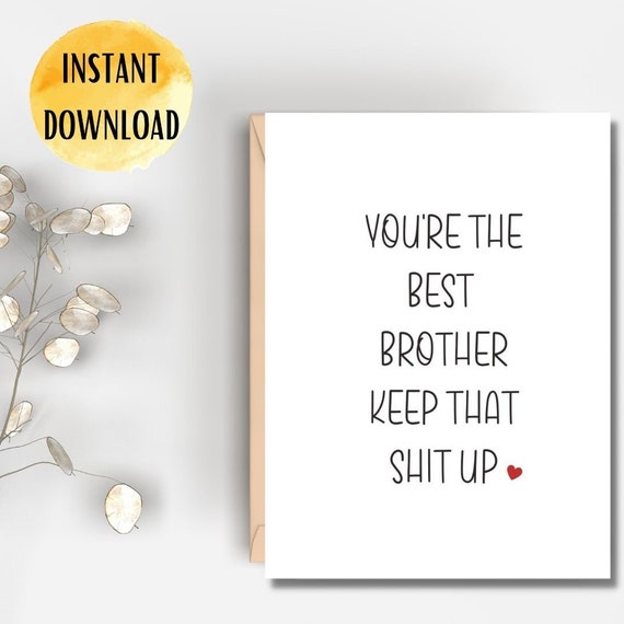 Printable You're the Best Brother Card Instant Download - Etsy