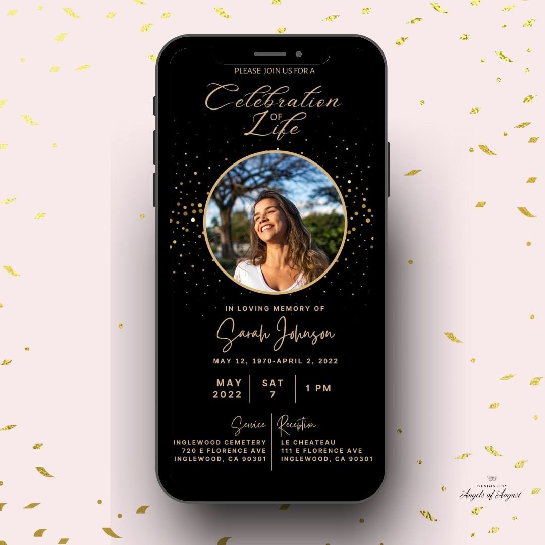 Memorial Invitation | Electronic Celebration of Life | Funeral E-vite ...