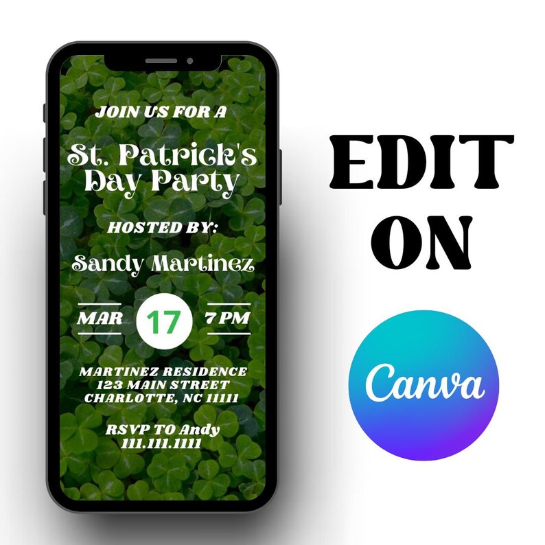 Plantilla de invitación digital del Día de San Patricio / Plantilla ...