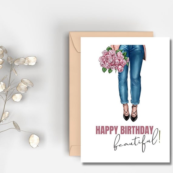 Printable Happy Birthday Beautiful Card Instant Download | Etsy