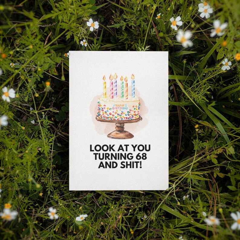 Printable 68th Birthday Card | Instant Download | Funny Birthday Card ...